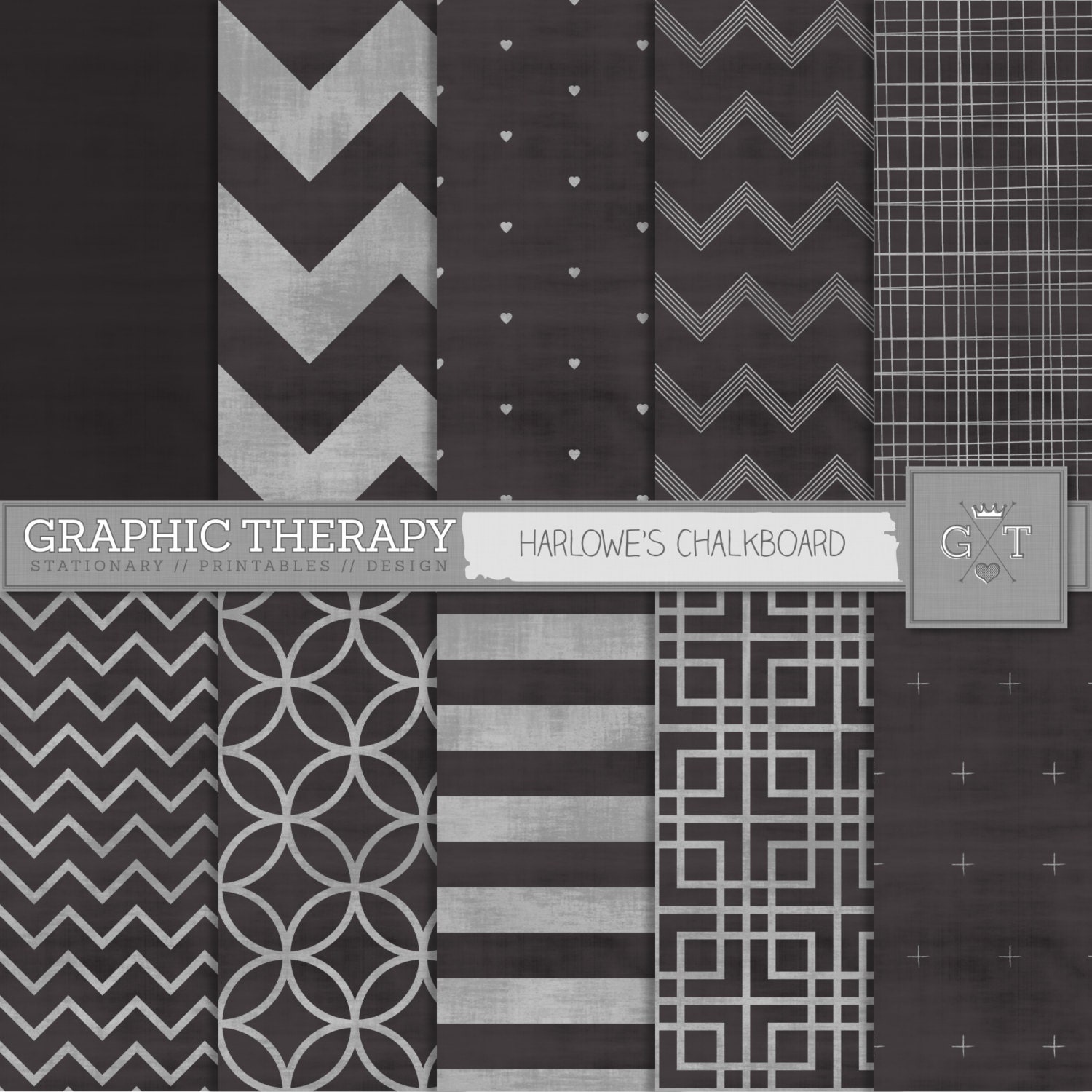 Chalkboard Digital Papers appearance of a black chalkboard