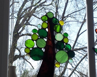 Stained Glass Tree Suncatcher