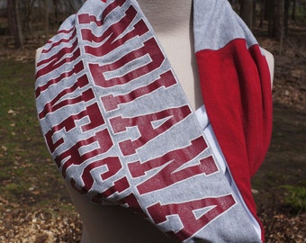 Recycled t-shirt Indiana University infinity scarf