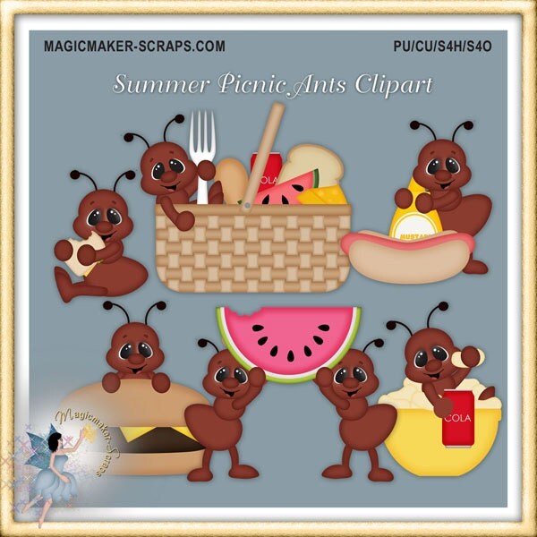Summer Picnic Ants Clipart
