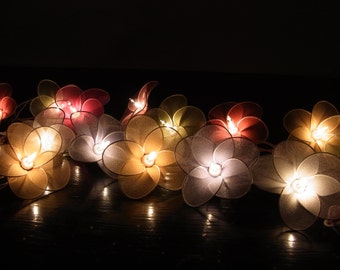 20/Set Handmade Fabric Flower String Lights Mix Color Ideas Lighting ...