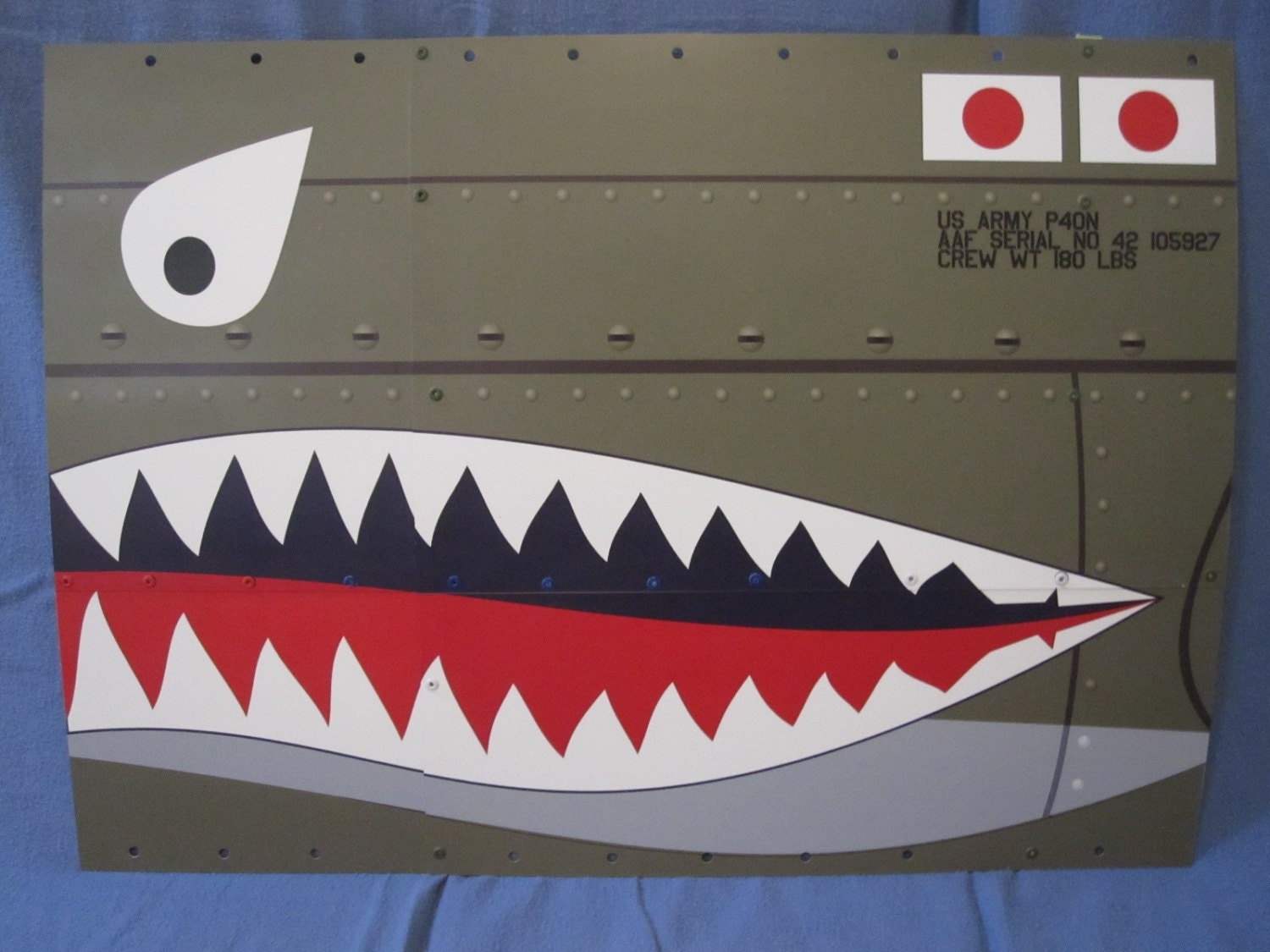 Aircraft Nose Art large panel P-40 Flying Tigers WWII