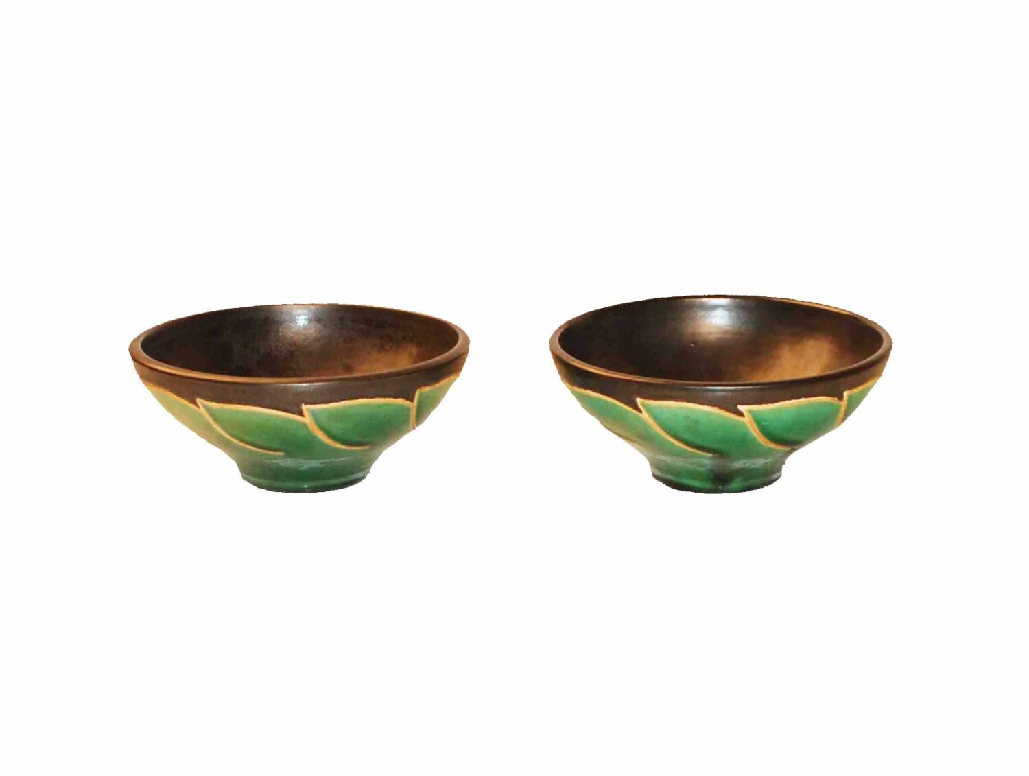 Asian Rice Bowls Green Leaf Charcoal Gray Grey Glazed Ceramic – Haute Juice