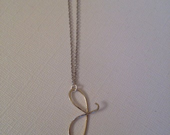 Items similar to Initial Necklace, Silver, Aluminum Wire, Wire Jewelry, Letter D, Personalized ...