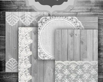 LACE Digital Paper Pack Vintage lace pattern background for