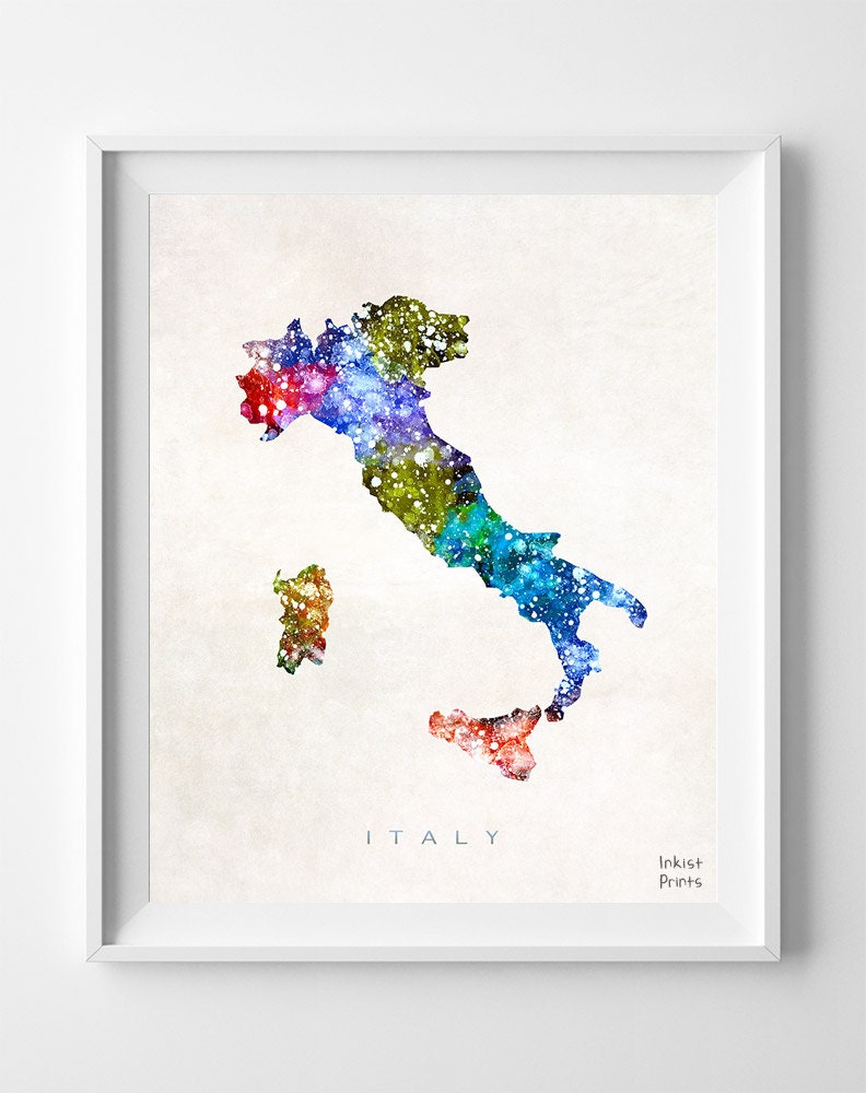 Italy Map Print Rome Print Italy Poster Italian Map