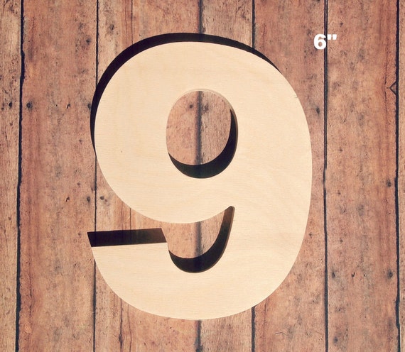 Unfinished 6 Decorative Wooden Number / 6 Inch Number