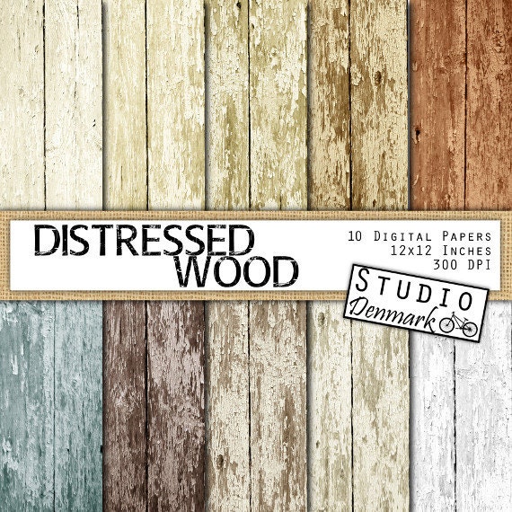 Distressed Wood Digital Paper – Digital Wood Textures – Peeled Paint ...
