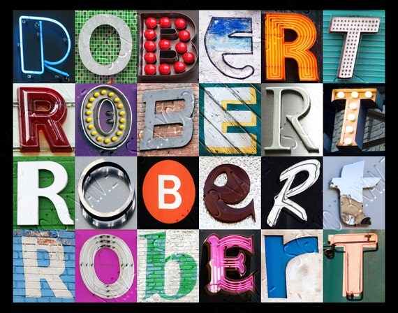 Personalized Poster featuring ROBERT in photos of by SignYourNames