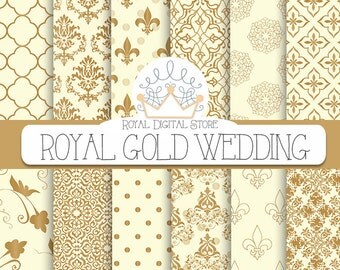 Popular items for gold damask paper on Etsy