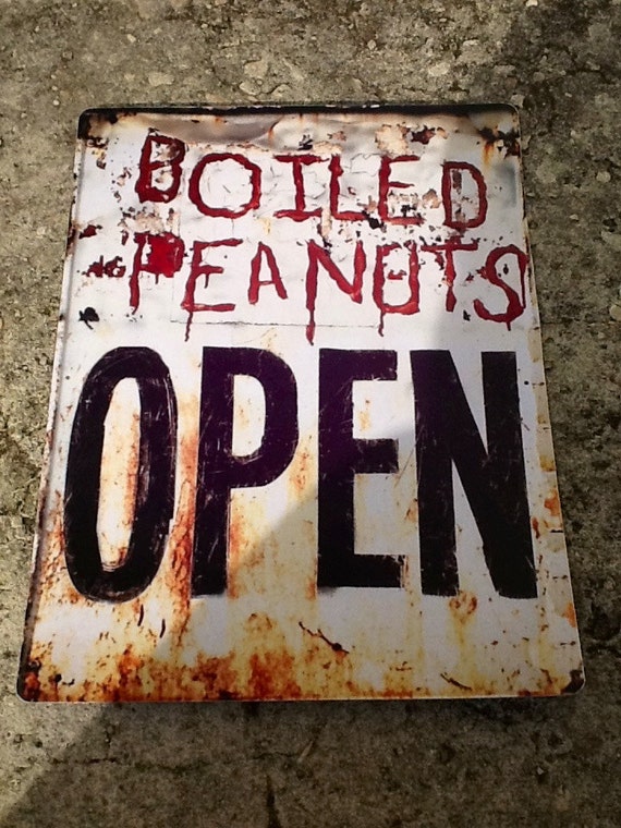 TIN SIGN Boiled Peanuts Open Metal Decor Wall Art by TinWorld