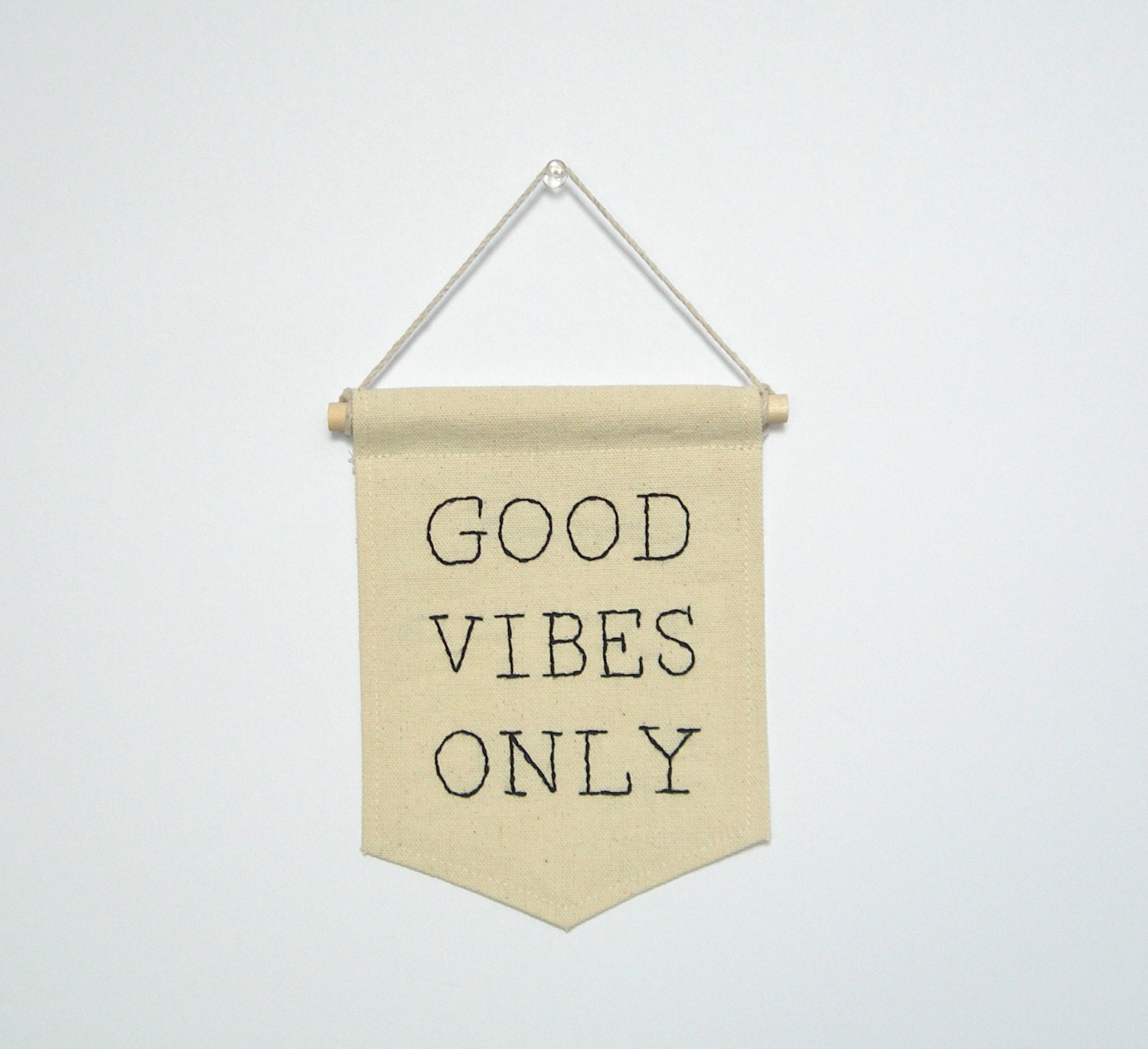 Good Vibes Only Embroidered Mini Banner Wall Hanging house