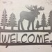 Metal Moose Scene Welcome Sign