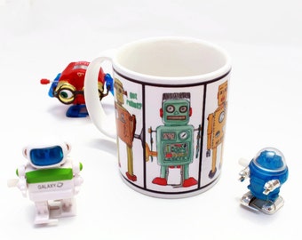 Robot mug | Etsy