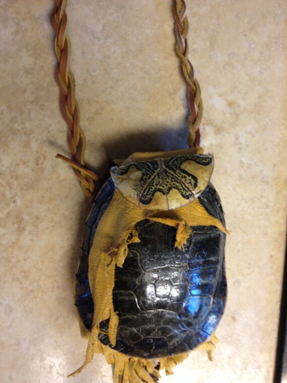 Items Similar To Turtle Shell Bag Native American Made Neck Pouch 