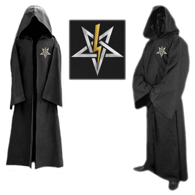 Anton LaVey Sigil Hooded Satanic Ritual Robe FREE by ASPapparel