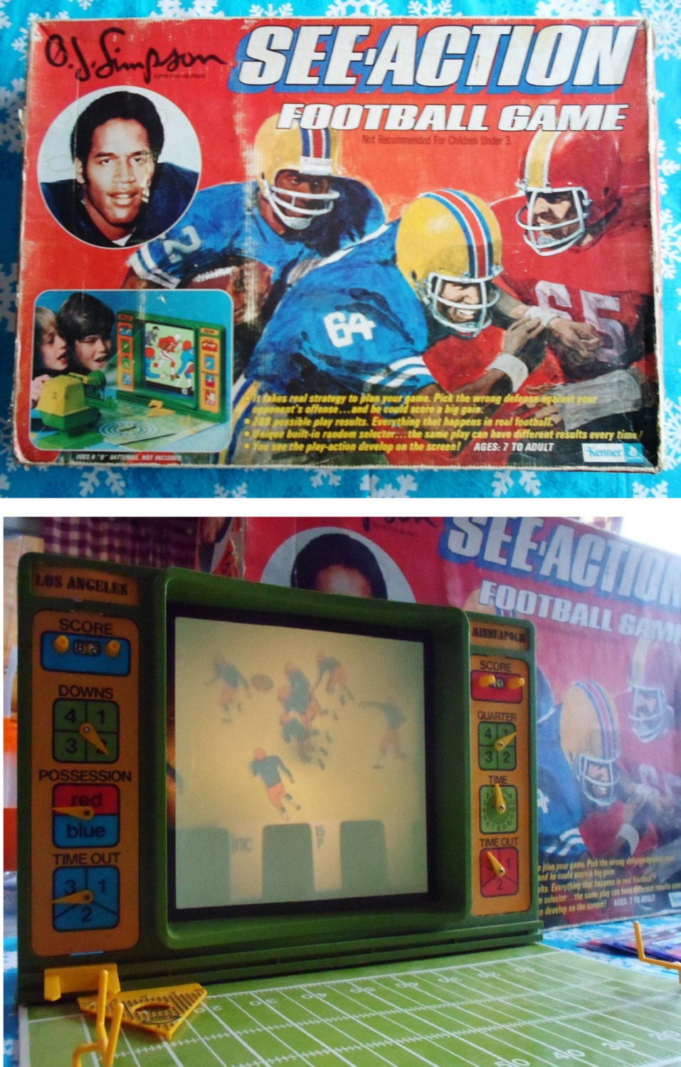 See-Action Football Game Board Game OJ Simpson Vintage