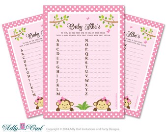Monkey abc game | Etsy