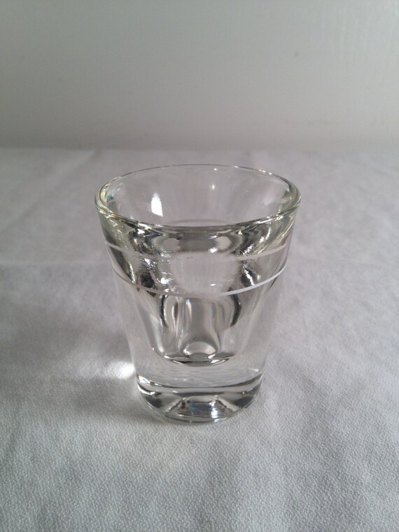 Clear White Line Heavy Shot Glass