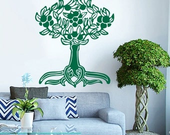 Tree And Roots Vinyl Decals Wall Sticker Art Design Living Room Modern ...