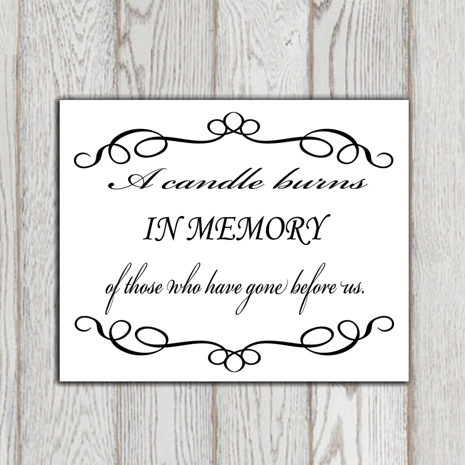 In Loving Memory Printable Memorial Table Wedding By Dorindaart