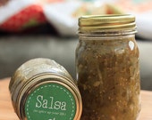 Items similar to Printable salsa canning jar label | Mason jar label ...