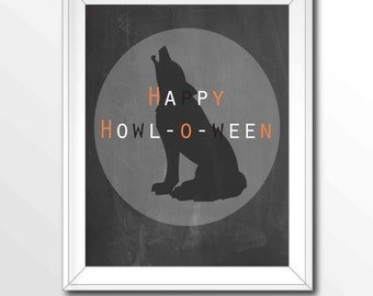 Sale Happy Howl-o-ween Printable, Dog Costume Halloween Party, Howling ...