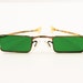 Vintage Wire Rim Spectacles Green Sunglasses Brass Rims with