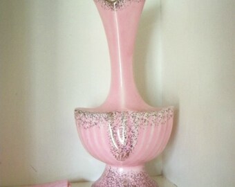 Vintage Pink Gold Vase 1950s Mid Century Home Decor