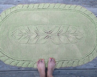 Popular items for hand knit rug on Etsy