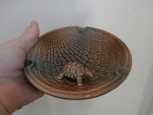 Vintage Porcelain Turtle Shell Ashtray Trinket Dish Art Piece Serving ...