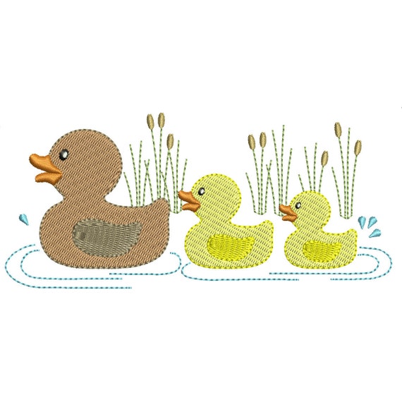 Duck machine embroidery design. Duck embroidery mom by Embroidalot