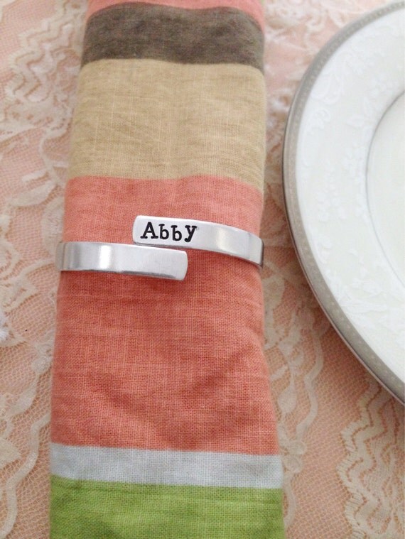 Set of 5 family napkin rings personalized fun party set | Etsy