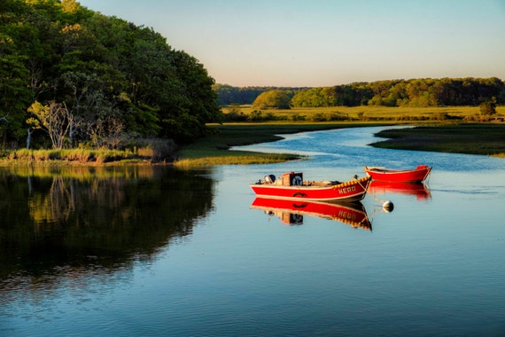 Boats on the Bass River Cape Cod MA