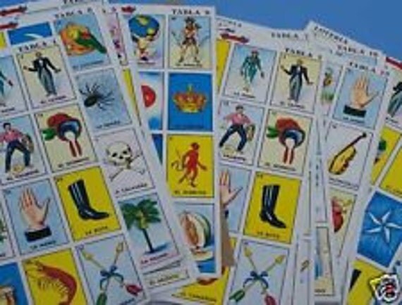 One Board from the Traditional Mexican Loteria Game Mexico