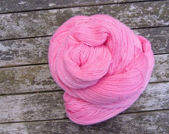 Pink Lace Yarn, hand dyed laceweight yarn, silver sparkle yarn, wool ...