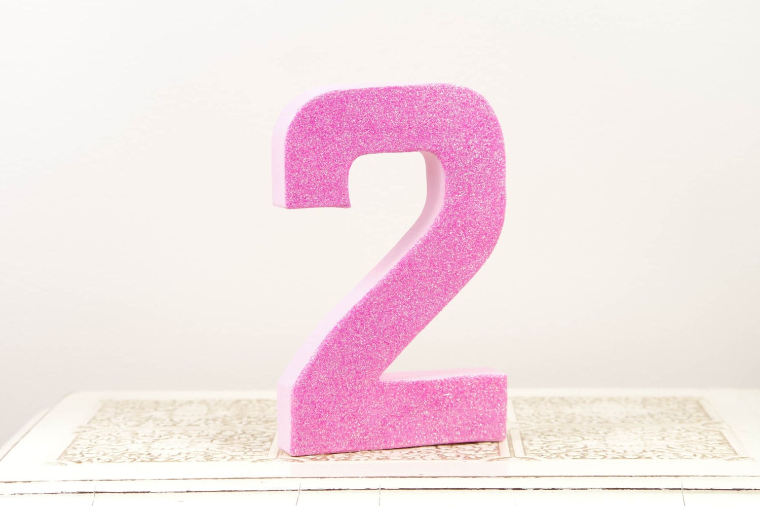 Pink Glitter Number 2 Birthday Party Decor Princess Party