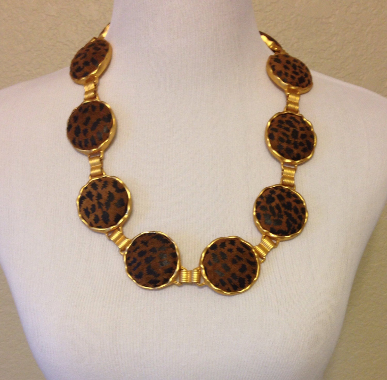 Leopard and Gold Belt or Necklace 28.5 Inches Long and 1.5 Inches Wide ...