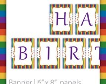 Popular items for rainbow birthday banner on Etsy