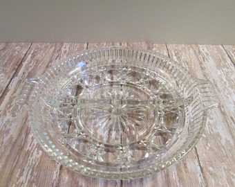 Glass divided dish | Etsy