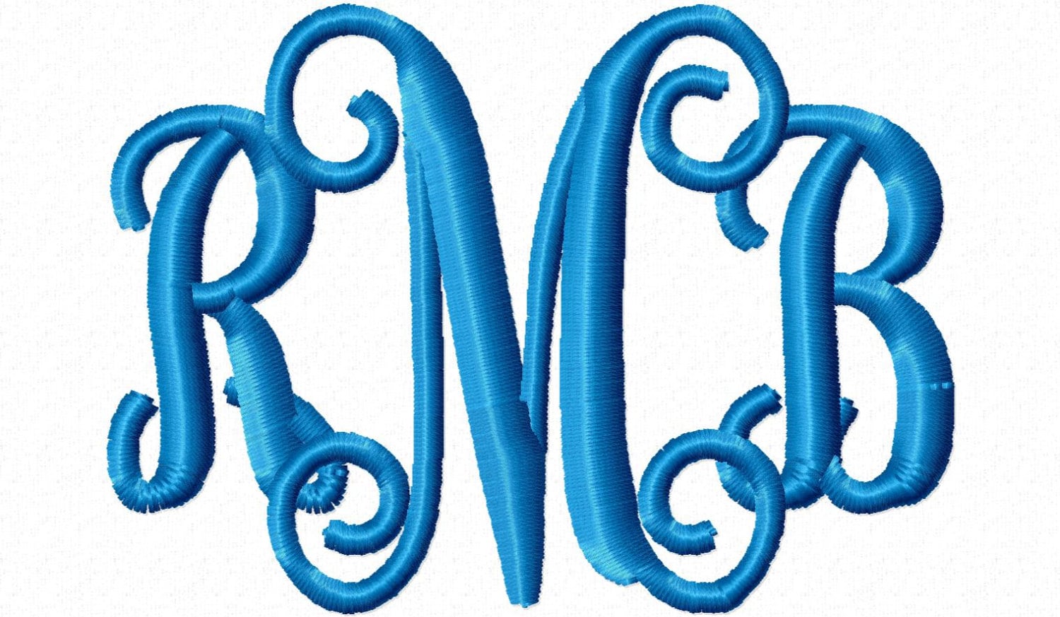 Custom Vine 3 Letter Monogram Embroidery Design