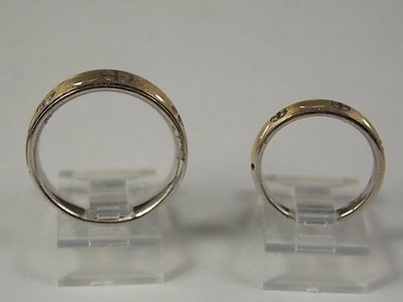 Double Wedding Ring Set Sterling Silver by estatejewelryshop