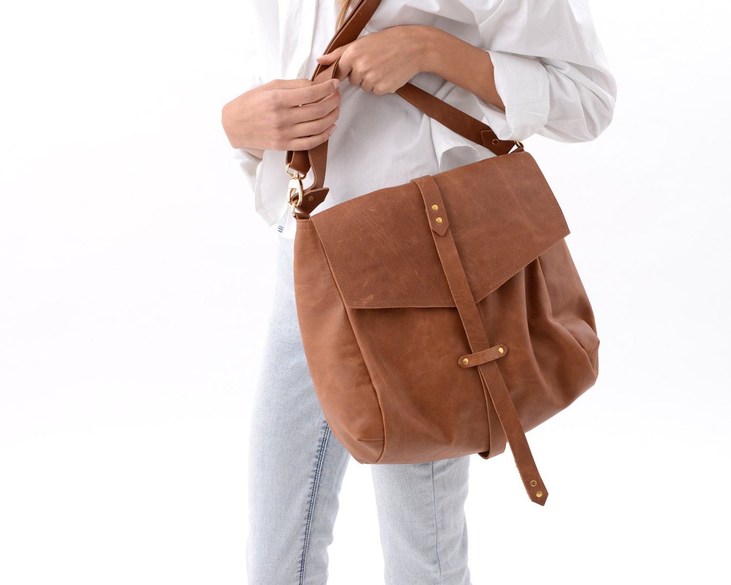 Genuine Leather Everyday Handbag Mini Hobo Bag in Classic