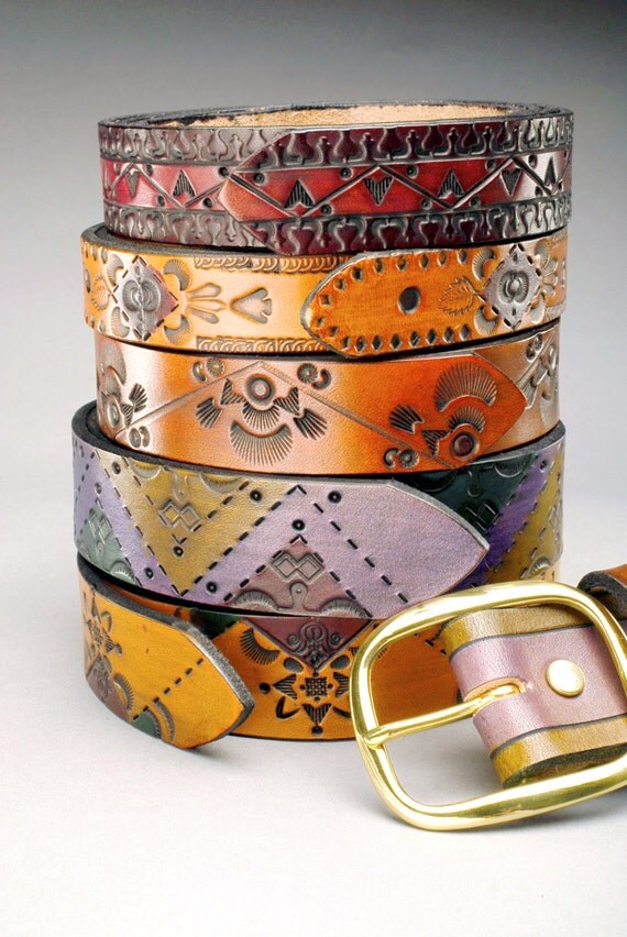Hand Tooled Leather Belts