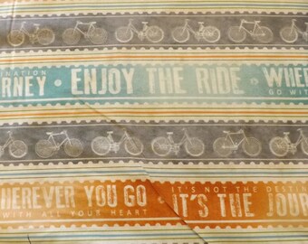 Tina Higgins - Life Enjoy the Ride - Bicycle Fabric by Quilting ...