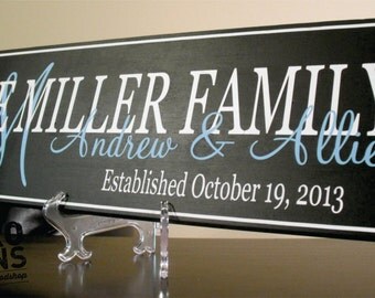 Items similar to Family Name Sign Personalized First and Last Name Wood ...