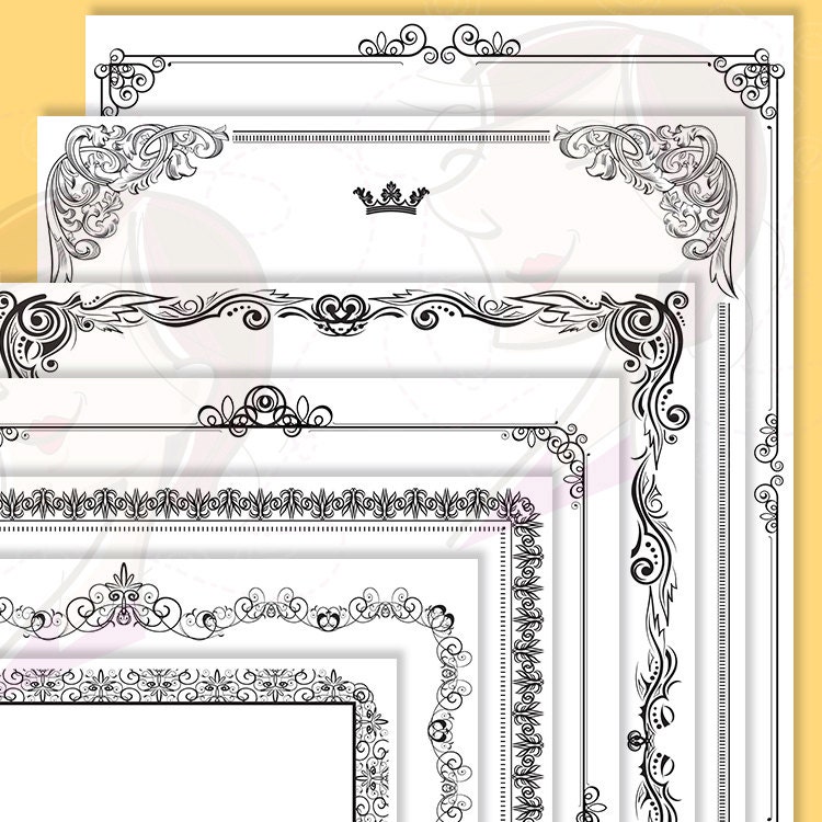 Certificate Page Border Frames Vintage Design by MayPLDigitalArt