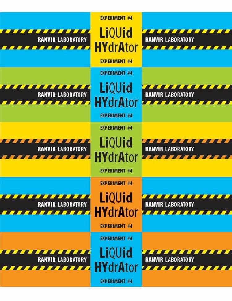 Science Water bottle Labels Liquid Hydration by BsquaredDesign