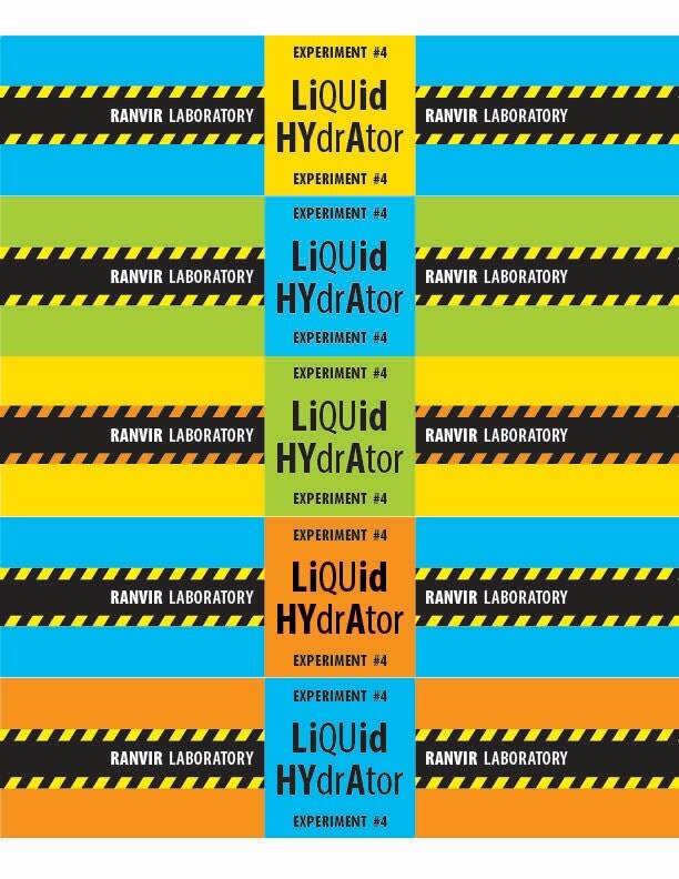 Science Water bottle Labels Liquid Hydration by BsquaredDesign
