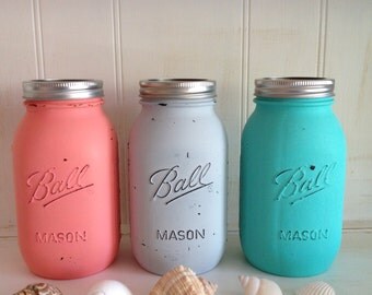 Painted ball jars | Etsy